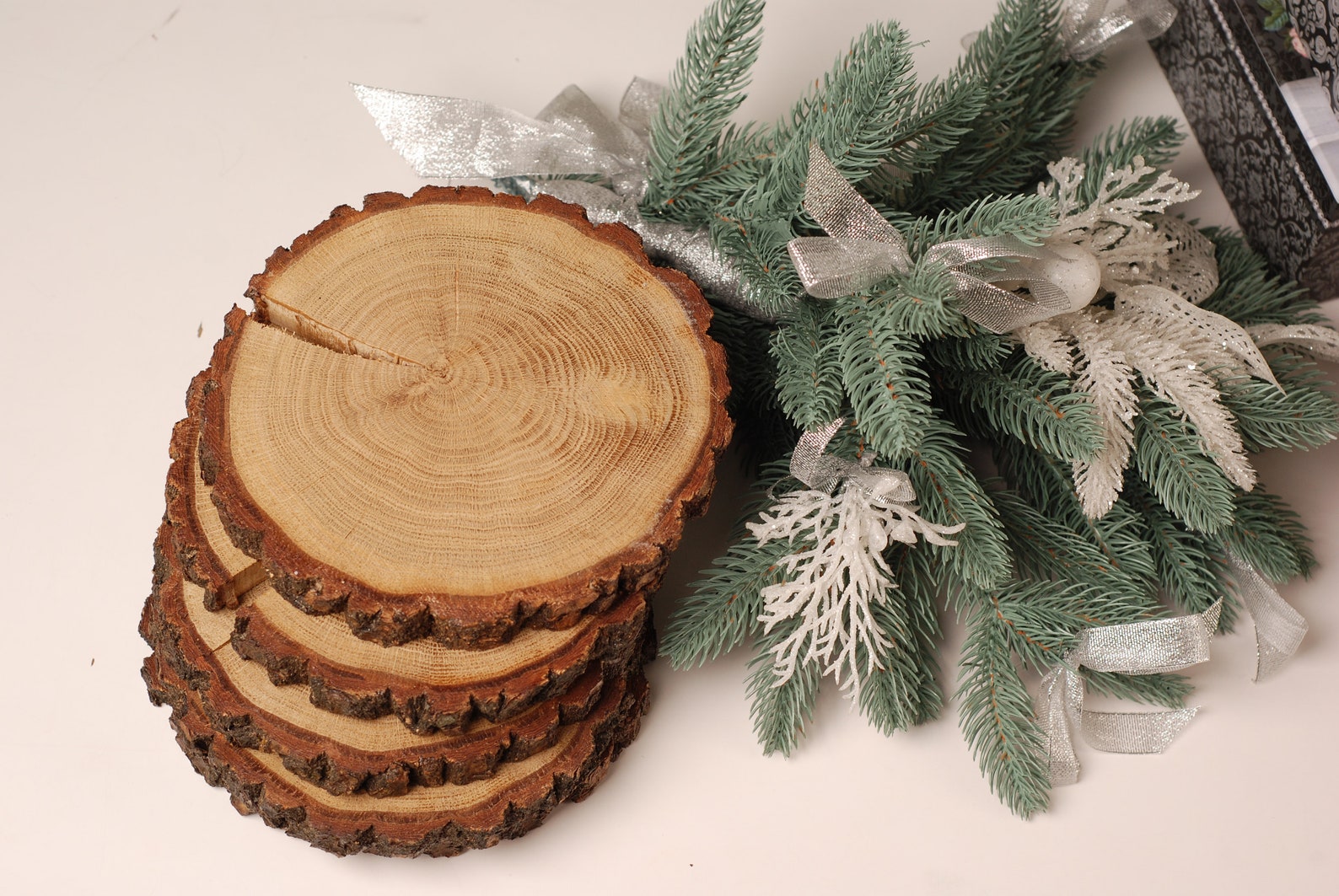 Natural Wood Slice Wood Slices Wood Wedding Centerpiece Rustic Wood ...