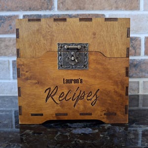 Personalized Recipe Box Recipe Box and Cards Recipe Box With Dividers ...