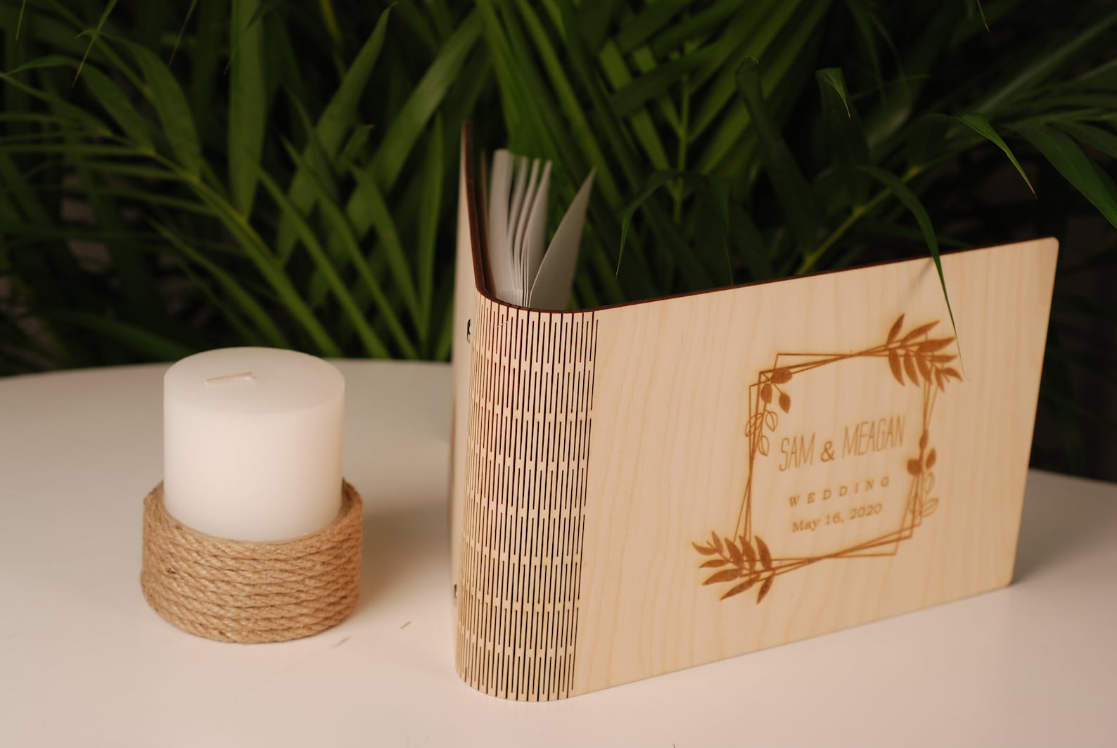 Wooden Guest Book Custom Engraved Book Rustic Guest Book - Etsy