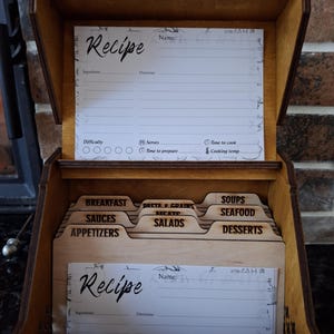 Personalized Recipe Box Recipe Box and Cards Recipe Box With Dividers ...