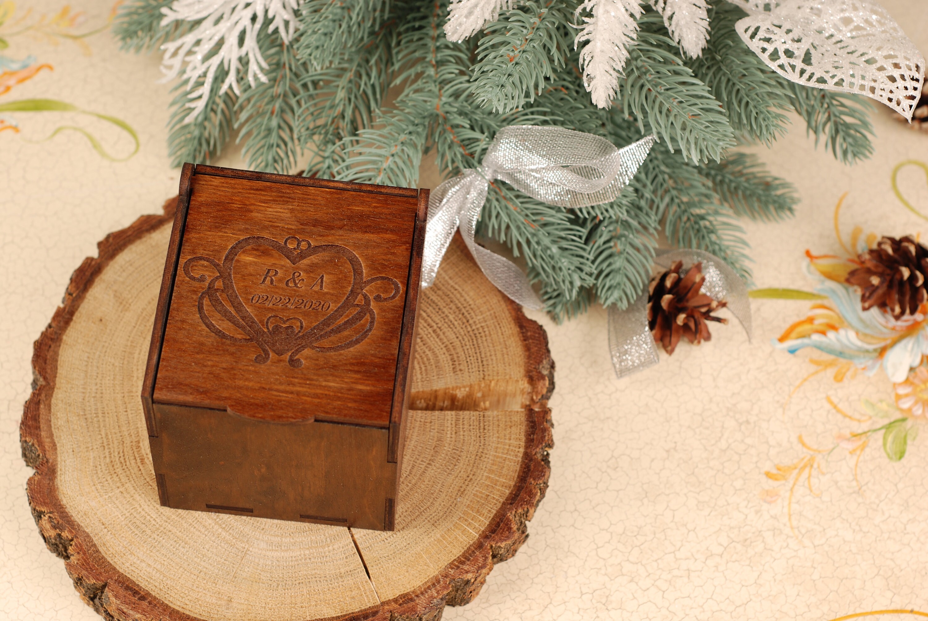 Wood Rings Box Rustic Wedding Box Rustic Ring Box Ring Bearer - Etsy