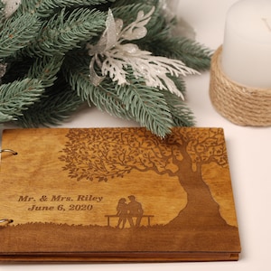 Wood Album Rustic Photo Album Engrave Photoalbum Wooden Photo Album ...