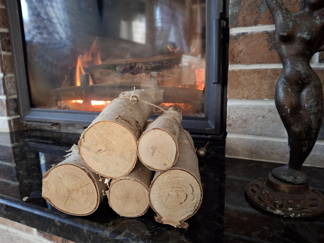 5 Birch Logs White Wood Logs Fireplace Logs Craft Birch White Birch ...