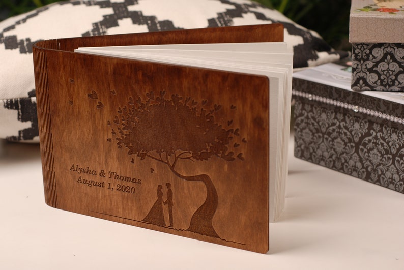 Engraved Book Country Guest Book Custom Engraved Book Wood | Etsy