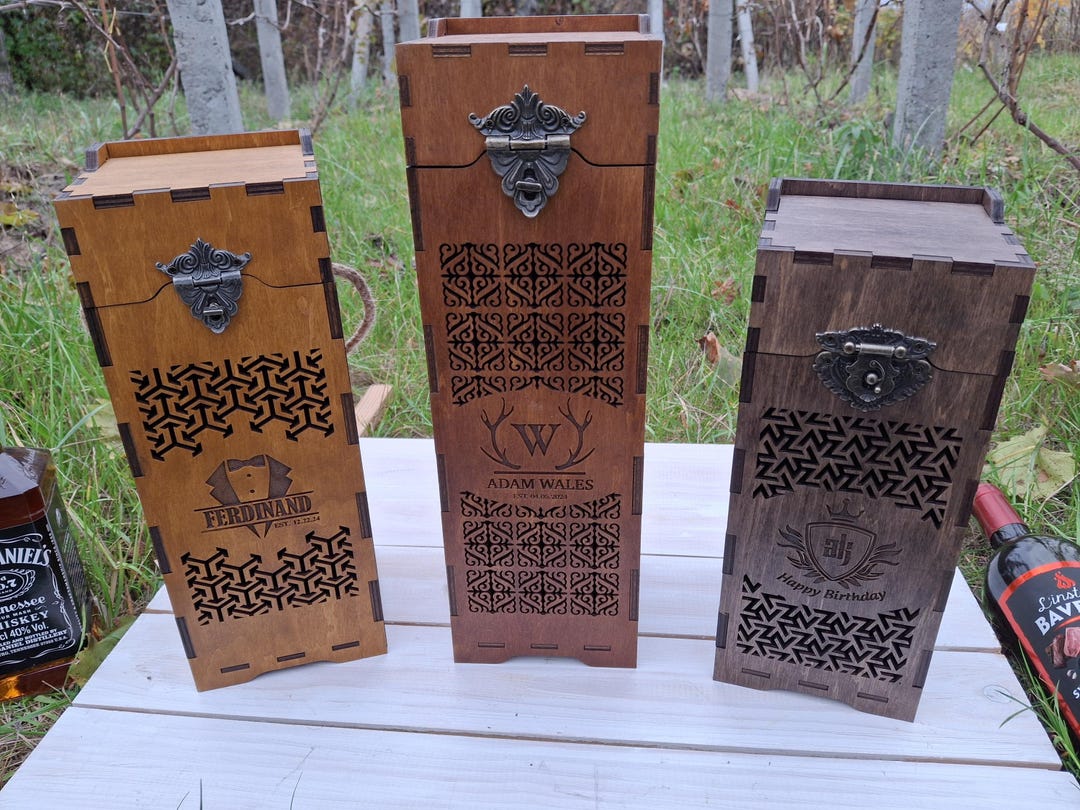 Wooden Wine Box Gift Wooden Box Wine Gift Plywood Wine Box Kitchen Wine ...