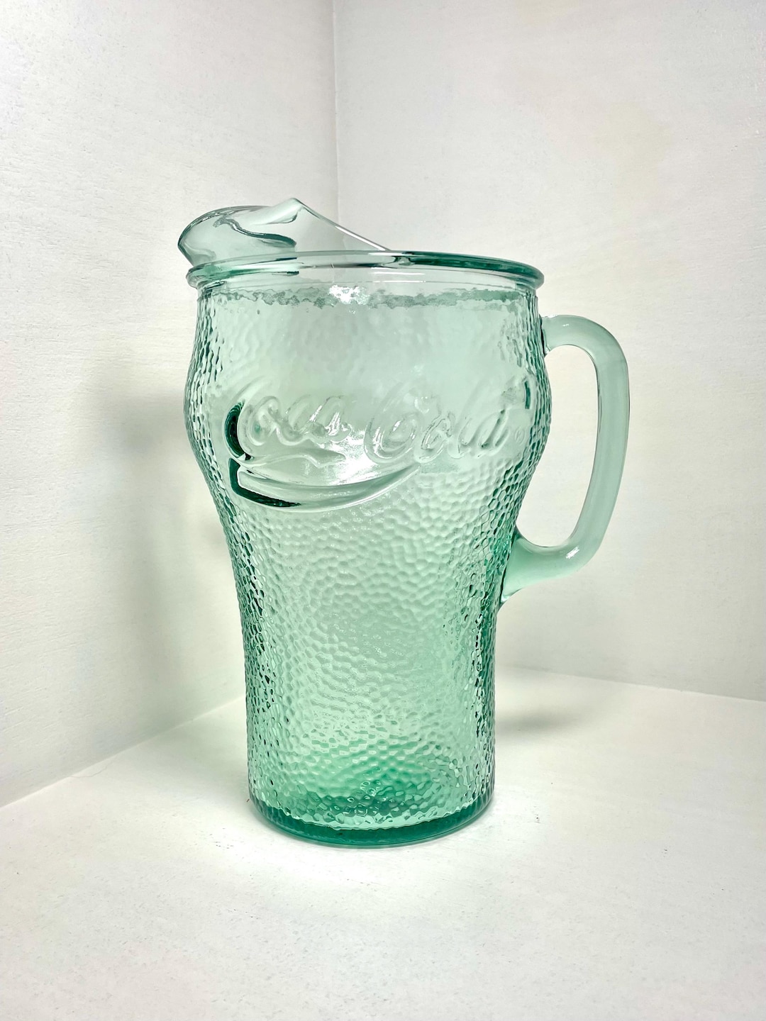 Vintage Peppled Coca Cola Glass Pitcher - Etsy