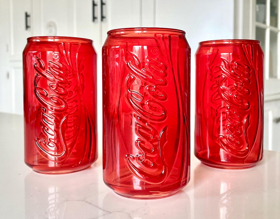 Rare Red Coca Cola Can Shaped Glass. Made in France. - Etsy