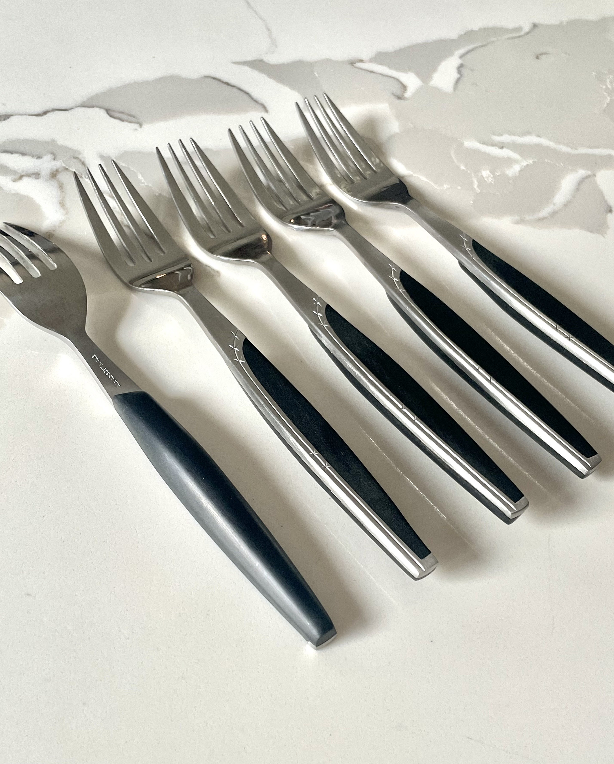 Vintage Mid Century Atomic Star Stainless Forks Made by Mar-crest. Set ...