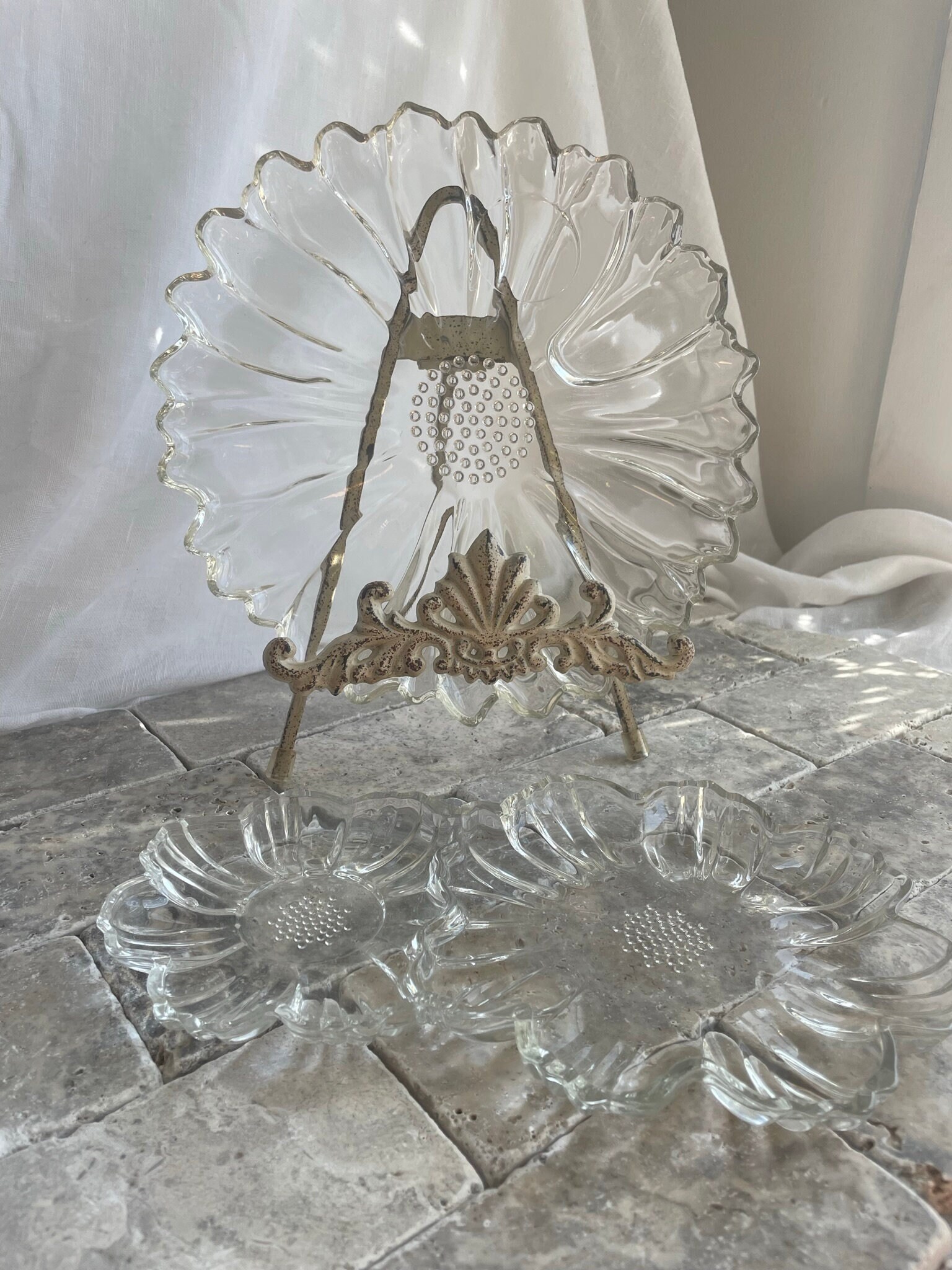 Vintage Hazel Atlas Sunflower Glass Plates - Etsy