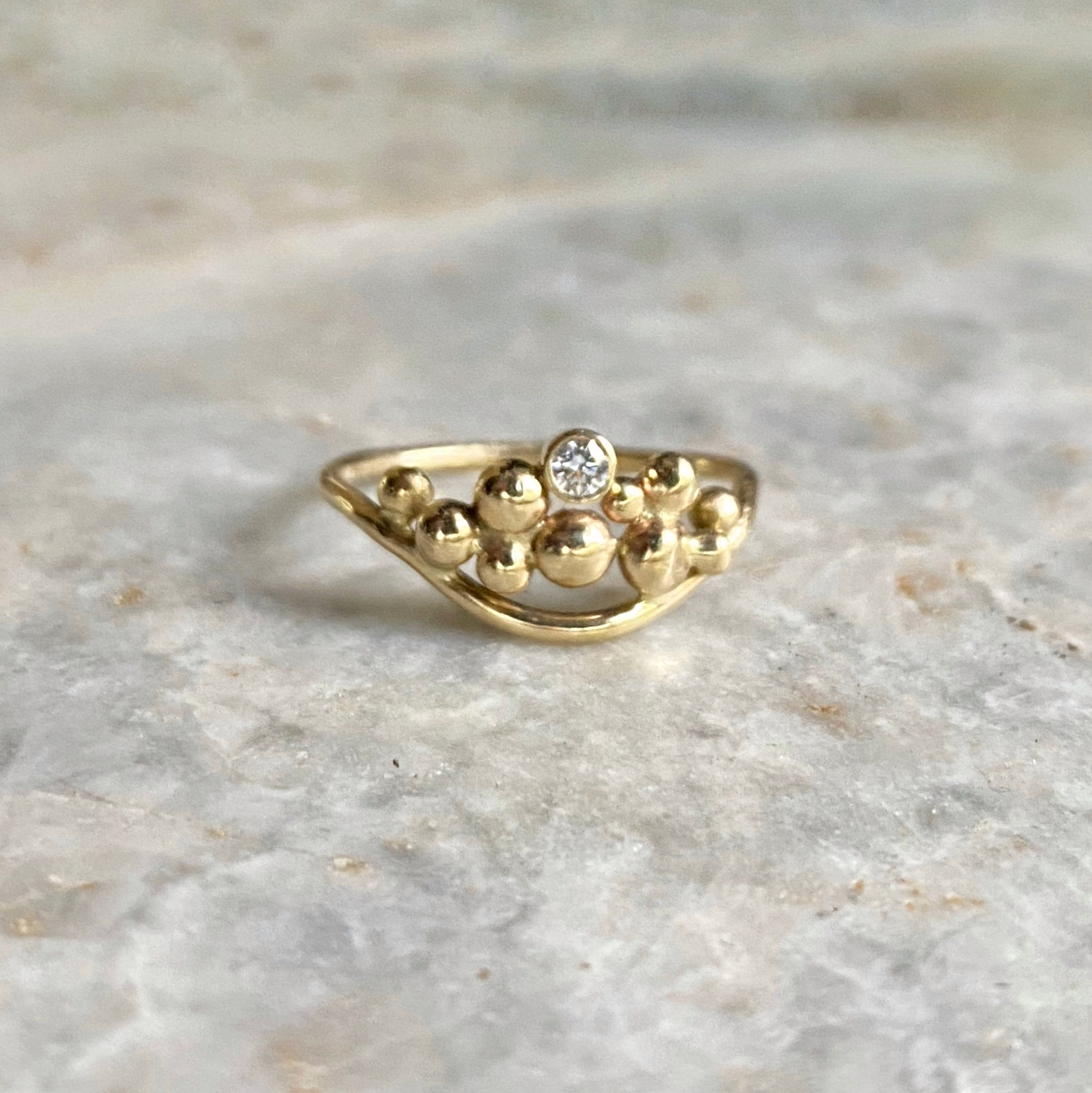 Mimosa Diamond Ring 14k Gold - Etsy