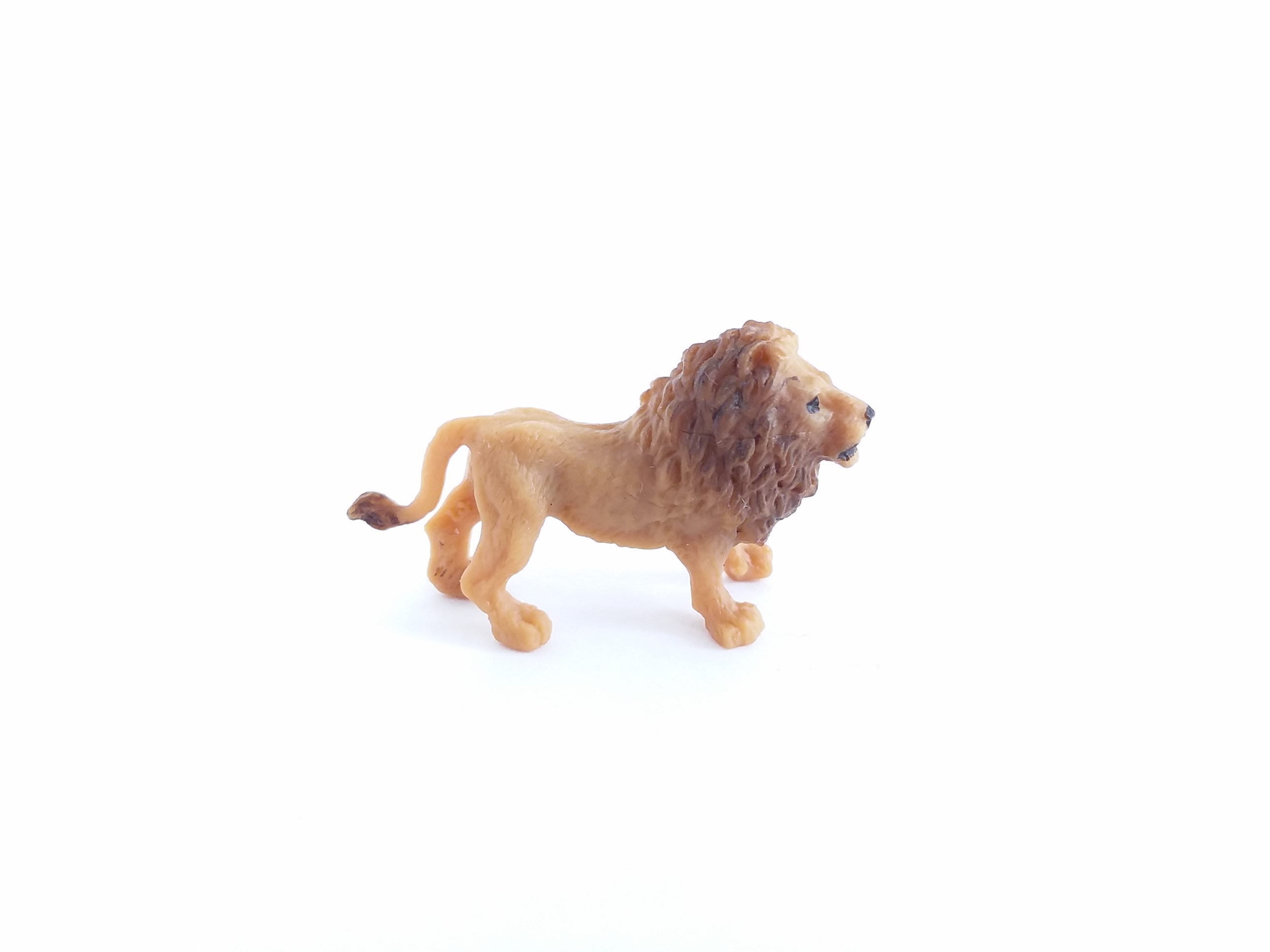 Tiny Lion Figurine - Soft Plastic Animal for Fairy Garden, Diorama, or ...