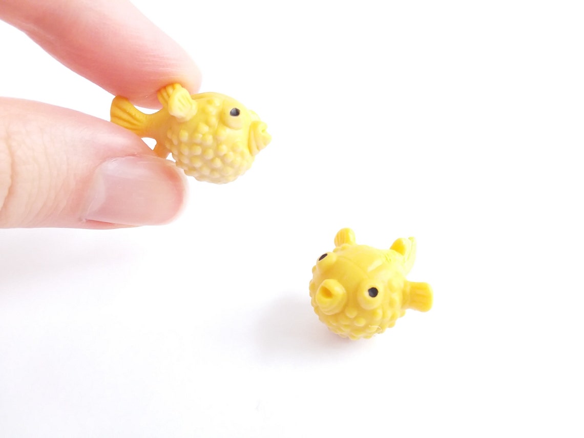 Tiny Pufferfish Figurine Soft Plastic Puffer for Diorama | Etsy