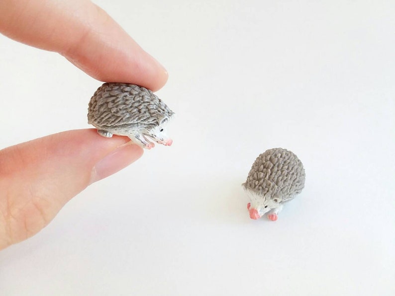 Tiny Hedgehog Figurine Soft Plastic Animal for Fairy Garden - Etsy