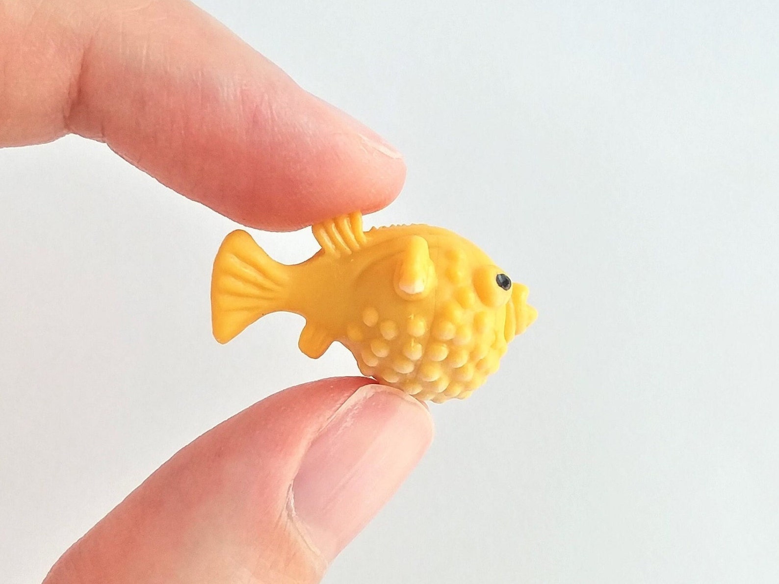 Tiny Pufferfish Figurine - Soft Plastic Puffer for Diorama, Aquarium ...