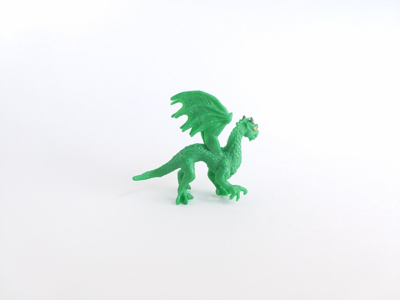 Tiny Green Dragon Figurine Soft Plastic Animal for Fairy | Etsy