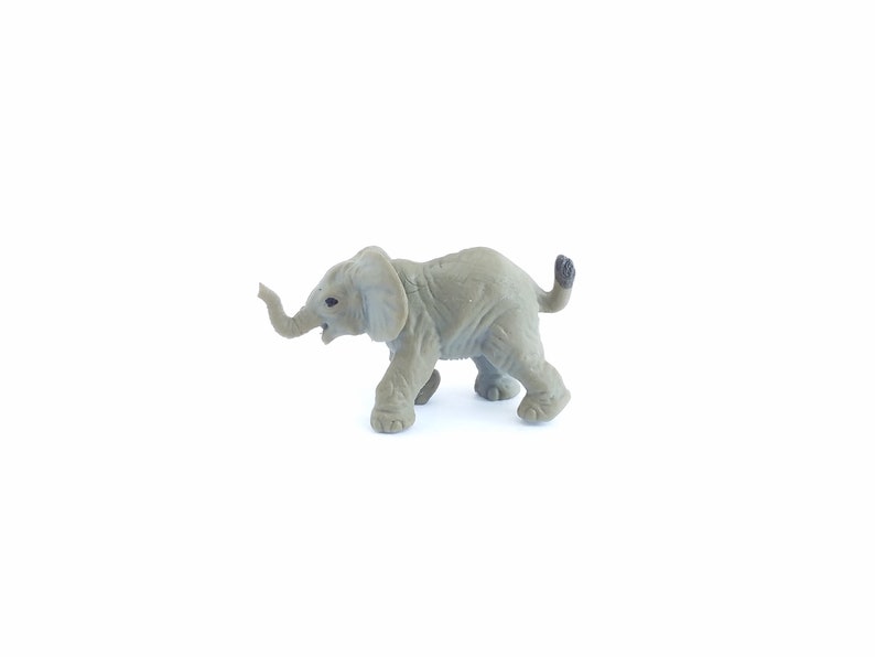 Tiny Elephant Figurine - Soft Plastic Animal for Fairy Garden, Diorama ...