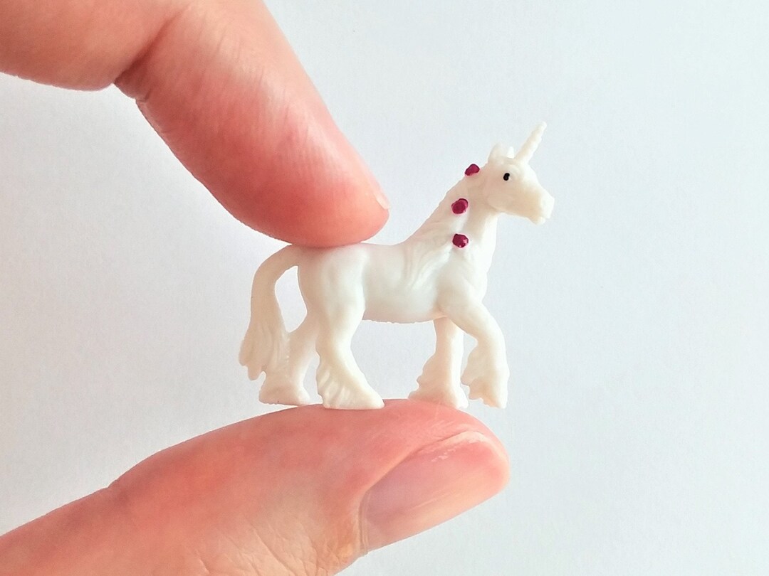 Tiny Unicorn Figurine Soft Plastic Animal for Fairy Garden, Diorama, or ...