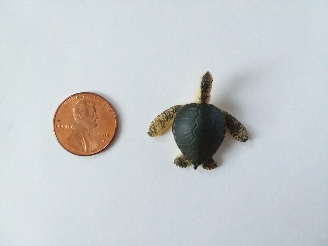 Tiny Sea Turtle Figurine Soft Plastic Animal for Diorama or - Etsy