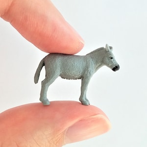 Tiny Donkey Figurine - Soft Plastic Animal for Fairy Garden, Diorama ...