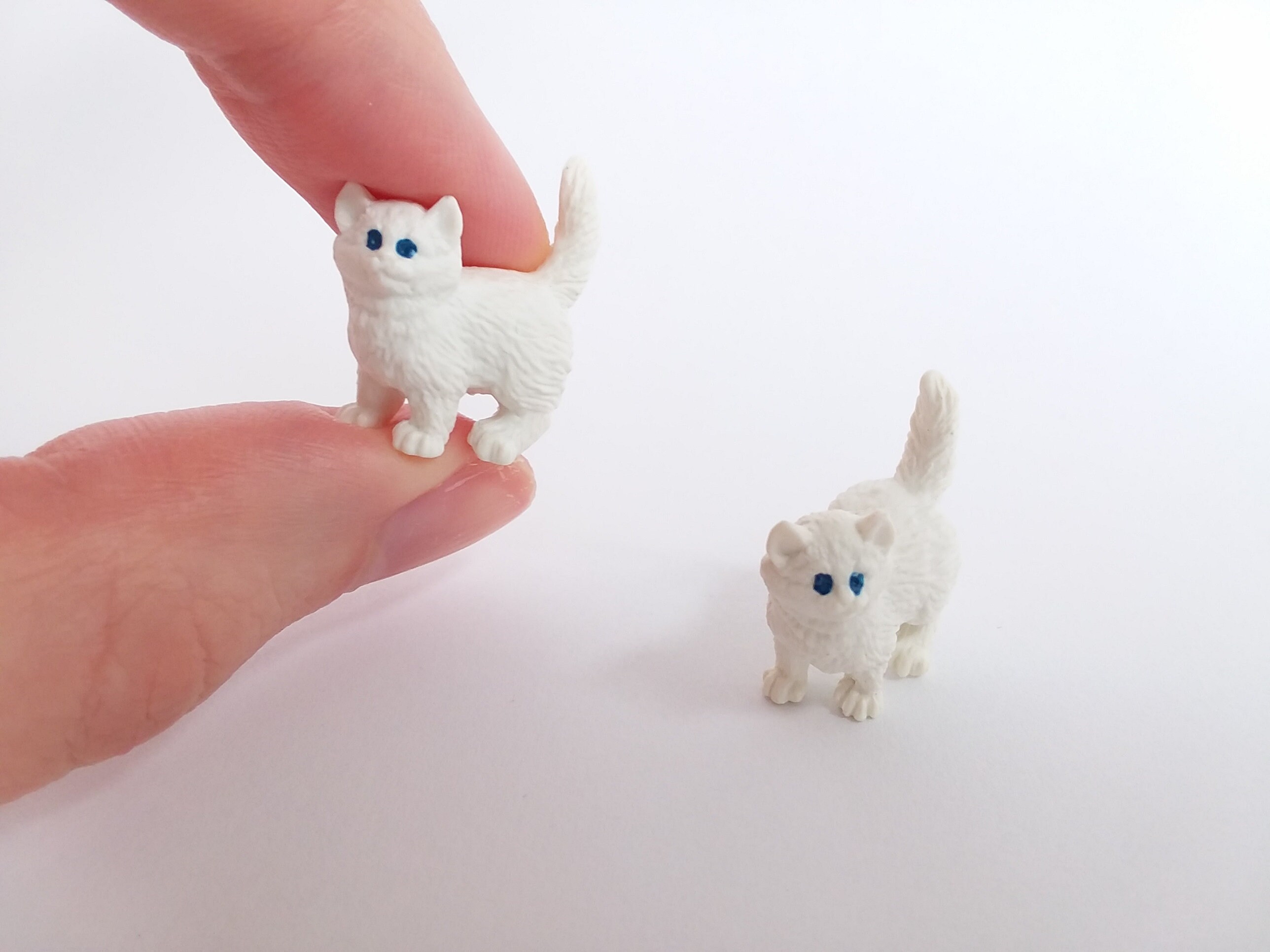 Tiny Kitten Figurine Soft Plastic Cat for Fairy Garden | Etsy