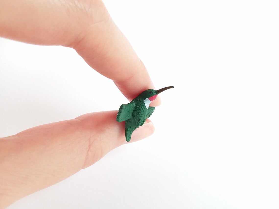 Tiny Hummingbird Figurine Soft Plastic Bird for Fairy | Etsy