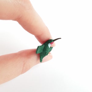 Tiny Hummingbird Figurine - Soft Plastic Bird for Fairy Garden, Diorama ...