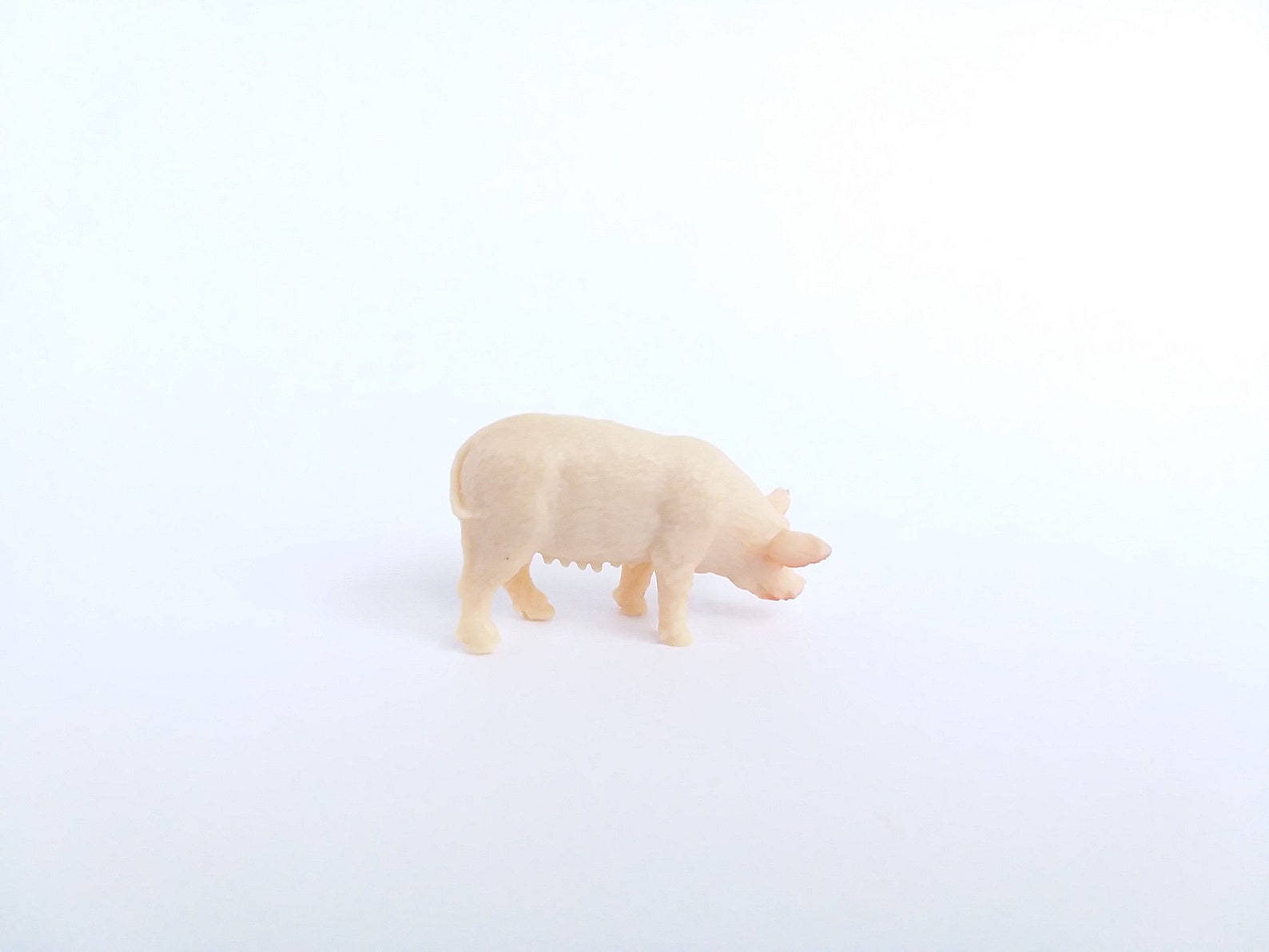 Tiny Sow Figurine - Soft Plastic Pig for Fairy Garden, Diorama, or ...