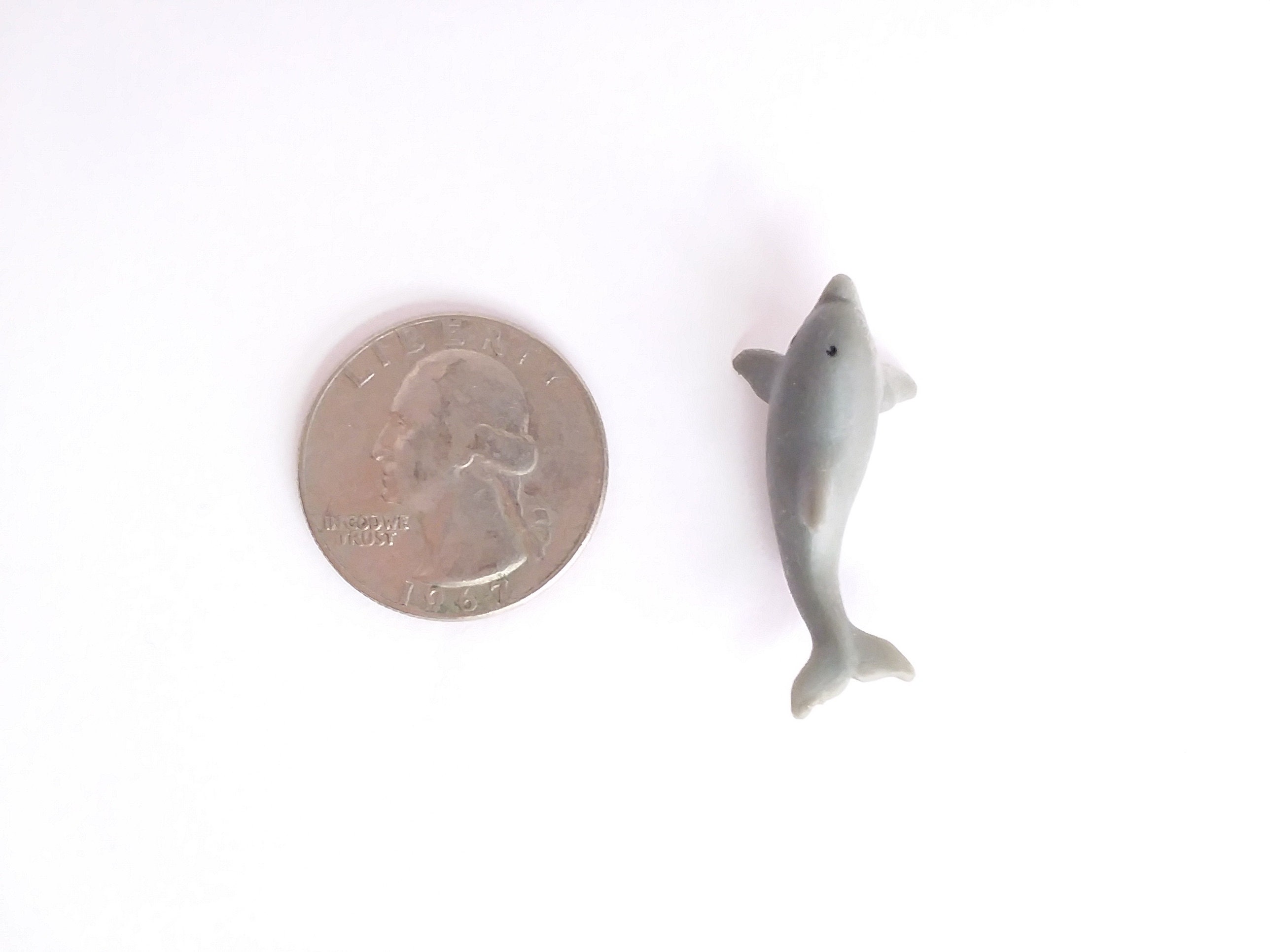 Tiny Dolphin Figurine - Soft Plastic Animal for Diorama or Aquarium ...