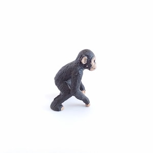 Tiny Chimpanzee Figurine - Soft Plastic Monkey for Fairy Garden ...