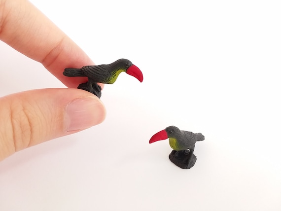 Tiny Toucan Figurine Soft Plastic Bird for Fairy Garden - Etsy