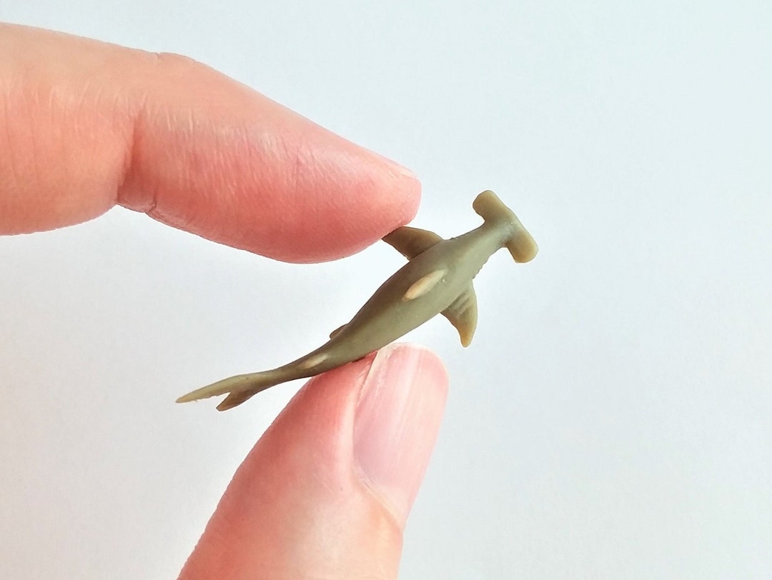 Tiny Hammerhead Shark Figurine - Soft Plastic Animal for Diorama or Aquarium - Realistic ...