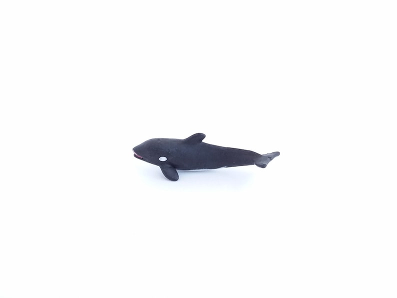 Tiny Killer Whale Figurine - Soft Plastic Orca for Diorama or Aquarium ...