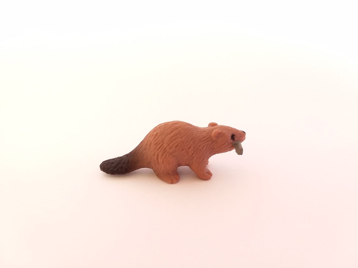 Tiny Beaver Figurine Soft Plastic Animal for Fairy Garden | Etsy