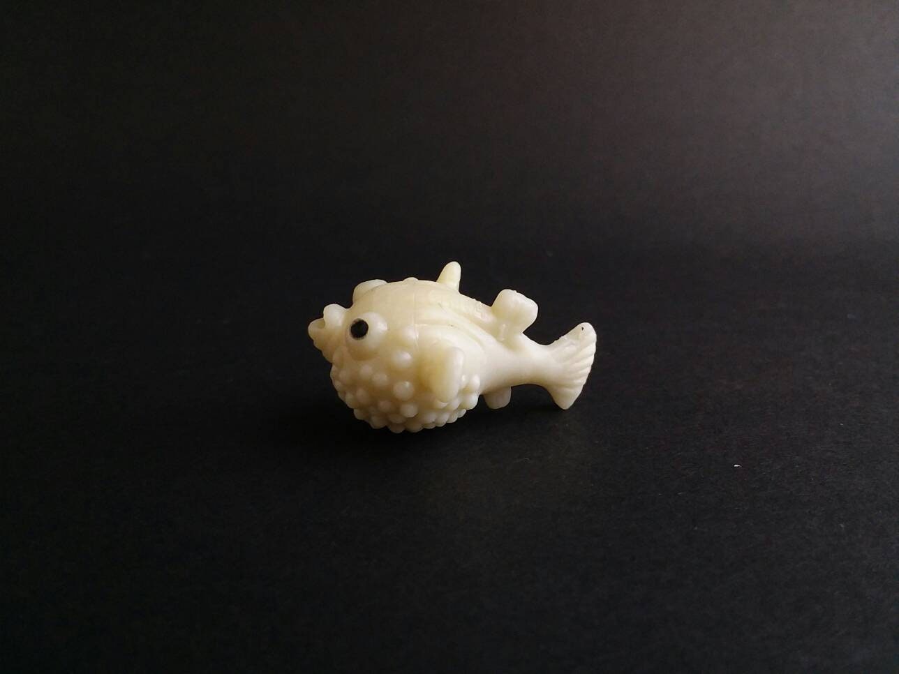 Tiny Pufferfish Figurine Glow in the Dark Soft Plastic | Etsy