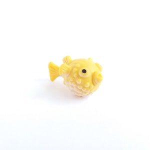 Tiny Pufferfish Figurine - Soft Plastic Puffer for Diorama, Aquarium ...
