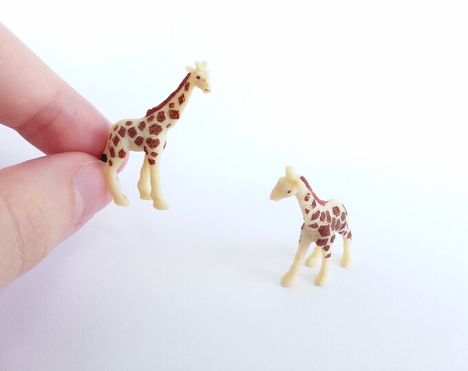 Tiny Giraffe Figurine Soft Plastic Animal for Fairy Garden | Etsy