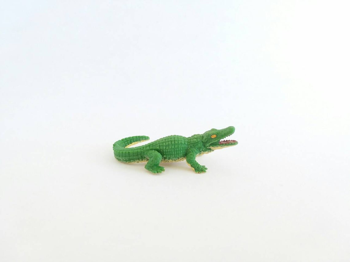 Tiny Alligator Figurine - Soft Plastic Gator for Fairy Garden, Diorama ...