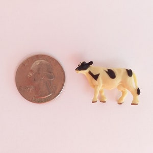 Tiny Dairy Cow Figurine - Soft Plastic Animal for Fairy Garden, Diorama ...