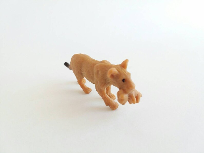 Tiny Lioness With Cub Figurine - Soft Plastic Animal for Fairy Garden ...