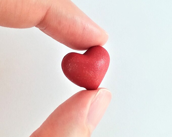 Tiny Heart Charm - Soft Plastic Figure for Fairy Garden, Diorama, or ...