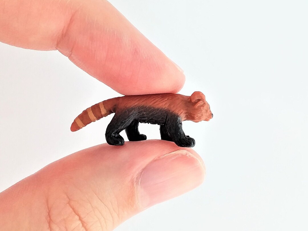 Tiny Red Panda Figurine - Soft Plastic Animal for Fairy Garden, Diorama ...
