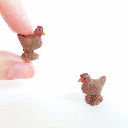 Tiny Rooster Figurine Soft Plastic Chicken for Fairy Garden - Etsy