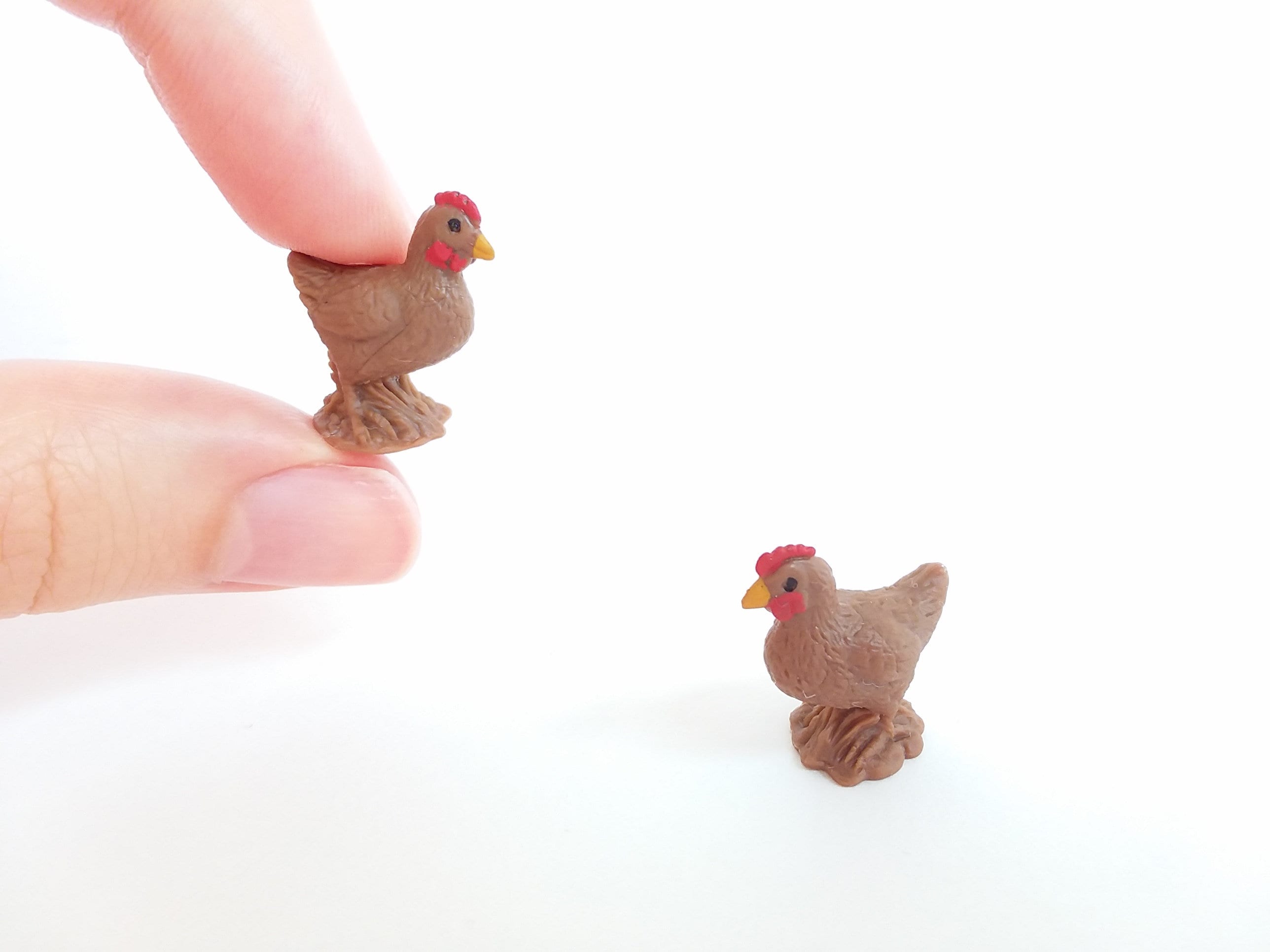 Tiny Hen Figurine Soft Plastic Chicken for Fairy Garden | Etsy