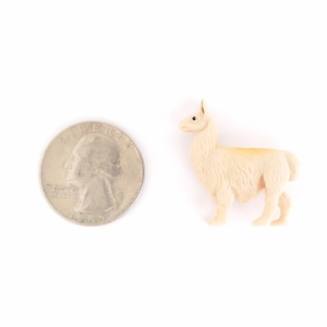 Tiny Llama Figurine - Soft Plastic Animal for Fairy Garden, Diorama, or ...