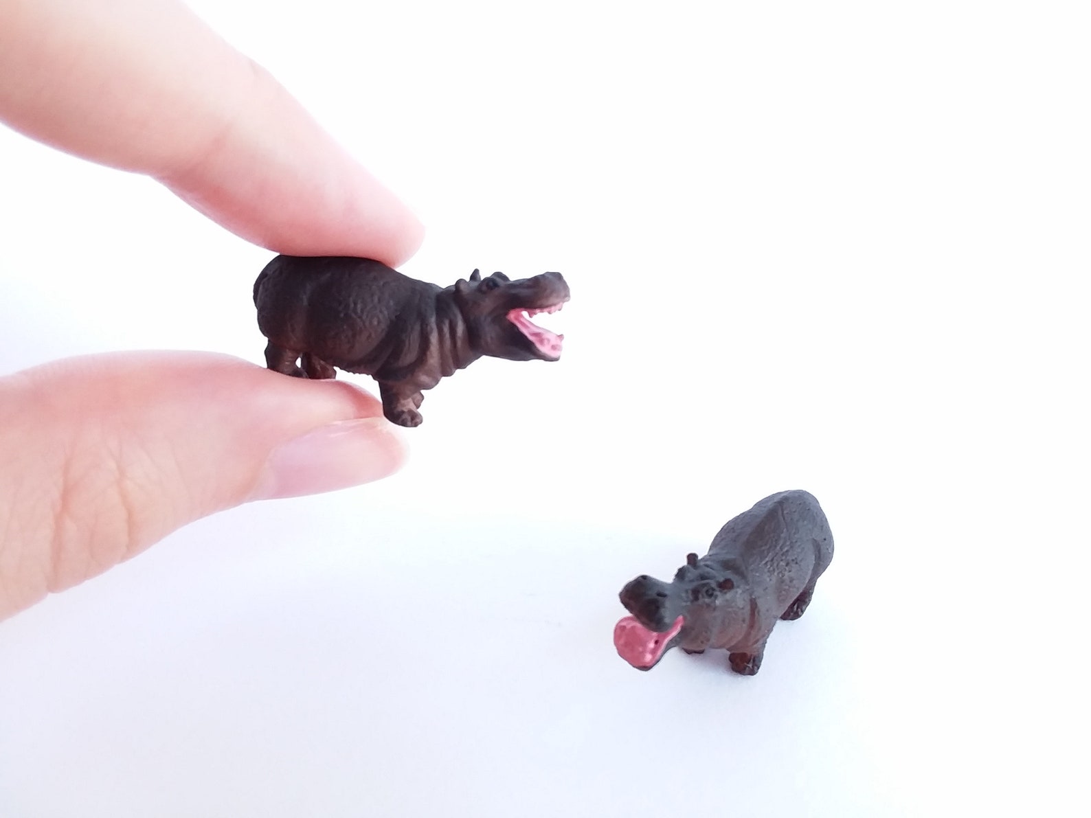 Tiny Hippo Figurine Soft Plastic Hippopotamus for Fairy - Etsy