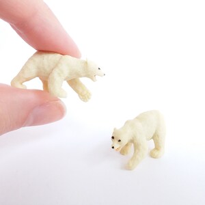 Tiny Polar Bear Figurine Soft Plastic Animal for Diorama or - Etsy