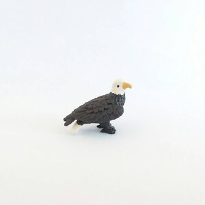 Tiny Bald Eagle Figurine - Soft Plastic Bird for Fairy Garden, Diorama ...