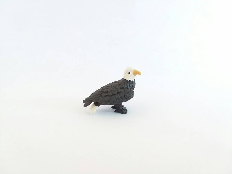 Tiny Bald Eagle Figurine - Soft Plastic Bird for Fairy Garden, Diorama ...