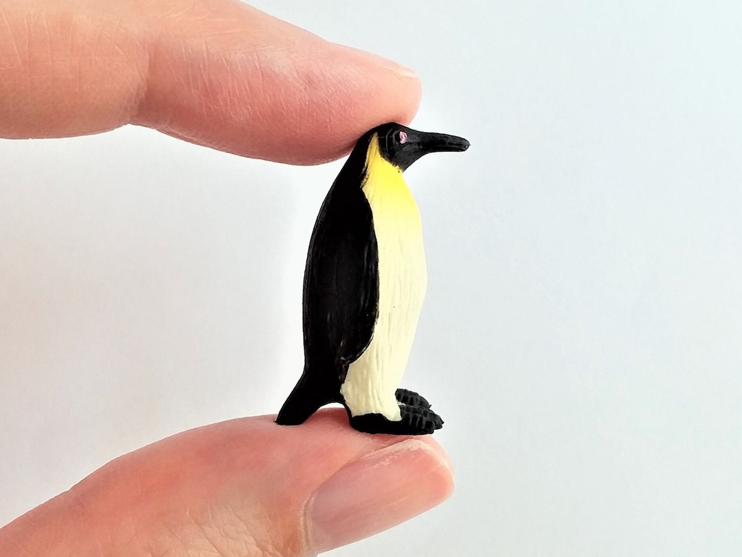Tiny Penguin Figurine - Soft Plastic Emperor Penguin for Diorama or ...