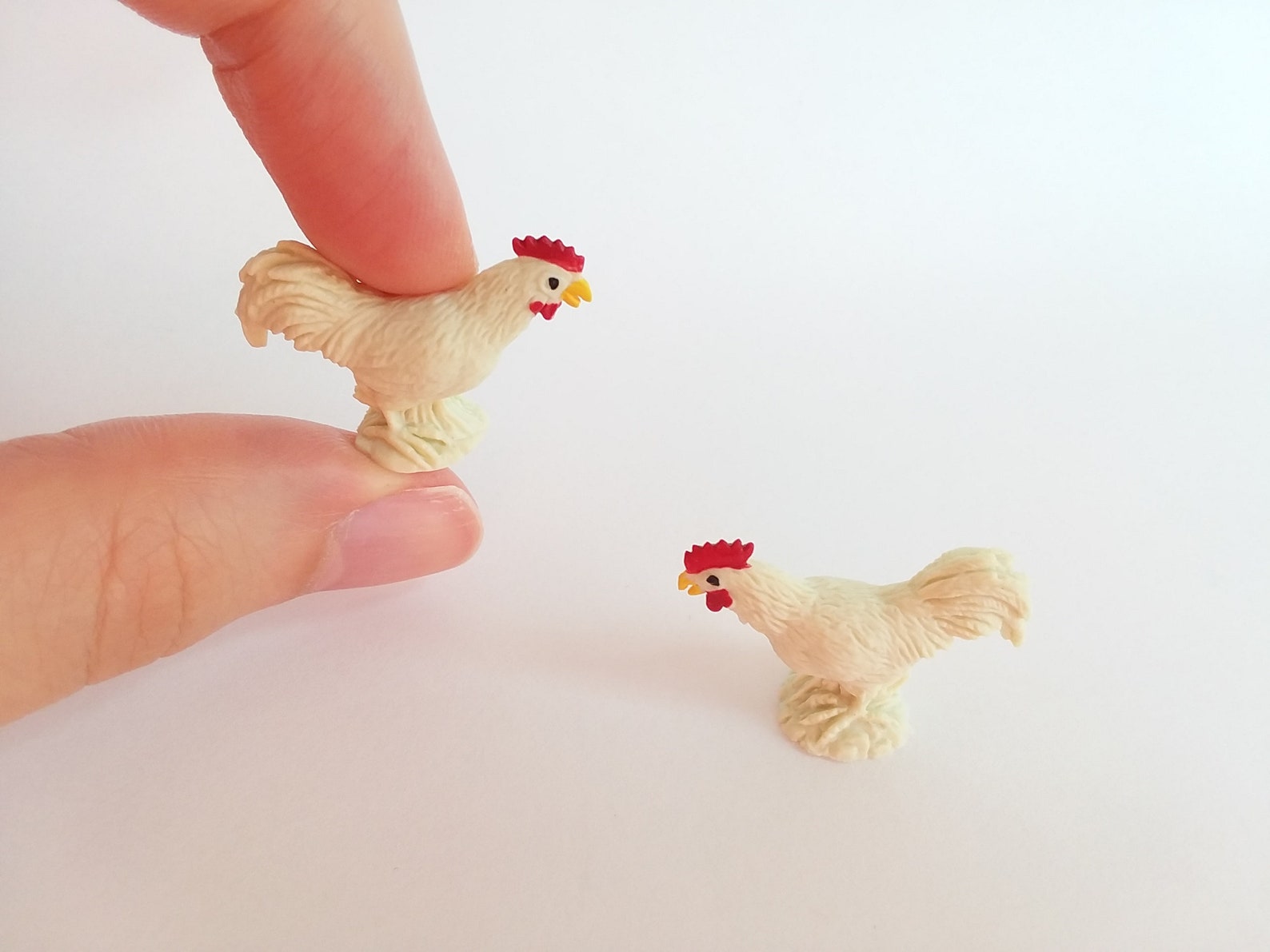 Tiny Rooster Figurine Soft Plastic Chicken for Fairy Garden - Etsy